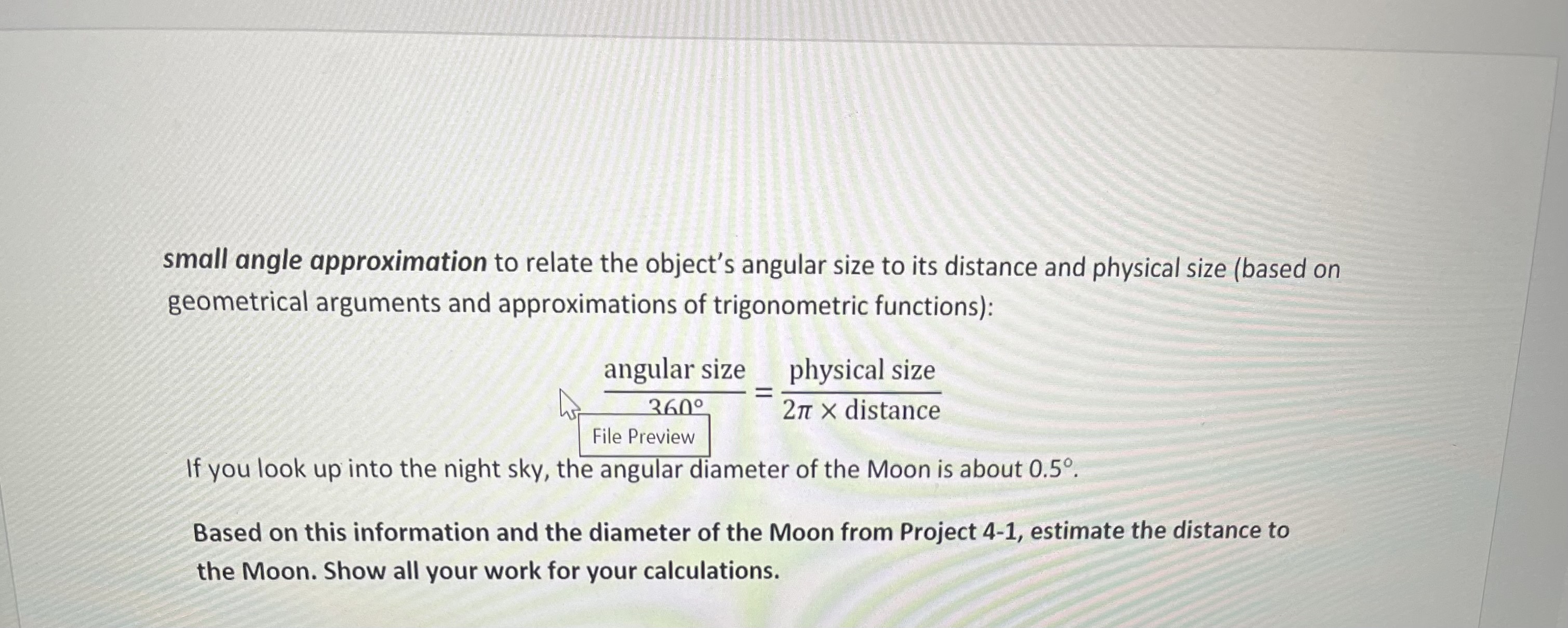 Solved radius of the Moon as measured by modern astronomers | Chegg.com
