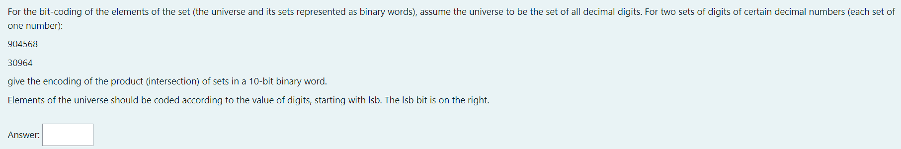 Solved one number): 904568 30964 give the encoding of the | Chegg.com