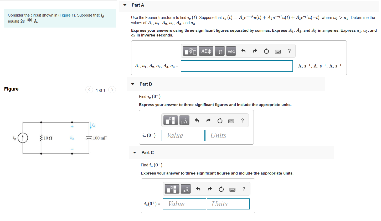 Solved Part A Consider the circuit shown in (Figure 1). | Chegg.com