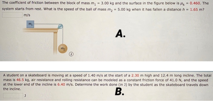 Solved The Coefficient Of Friction Between The Block Of Mass