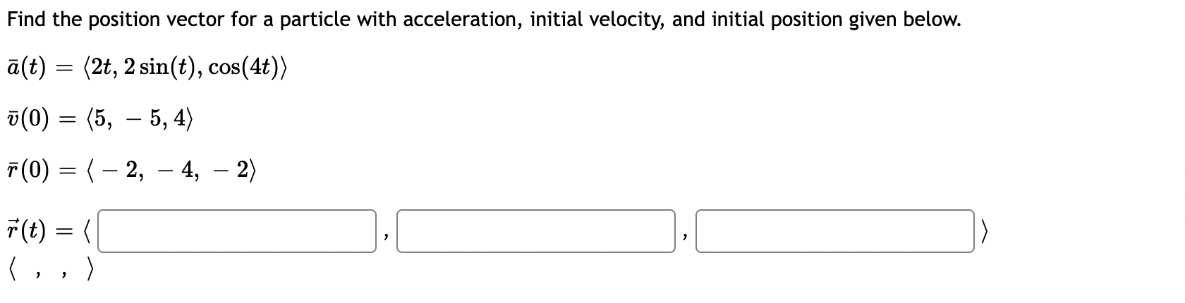 Solved Find the position vector for a particle with | Chegg.com
