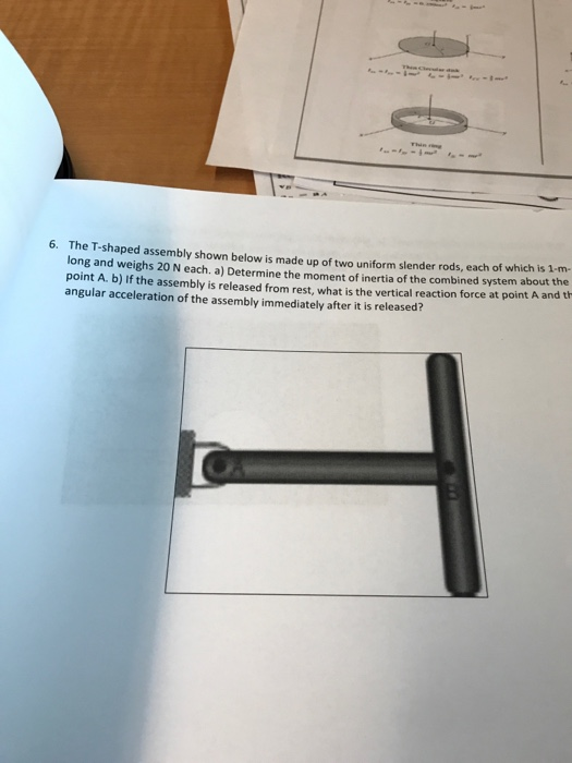 Solved 6. The T-shaped assembly shown below is made up of | Chegg.com