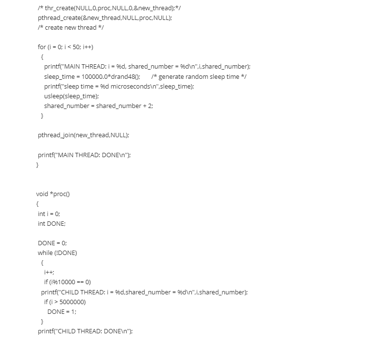 Solved Q2. Processes vs Threads Study the two programs | Chegg.com