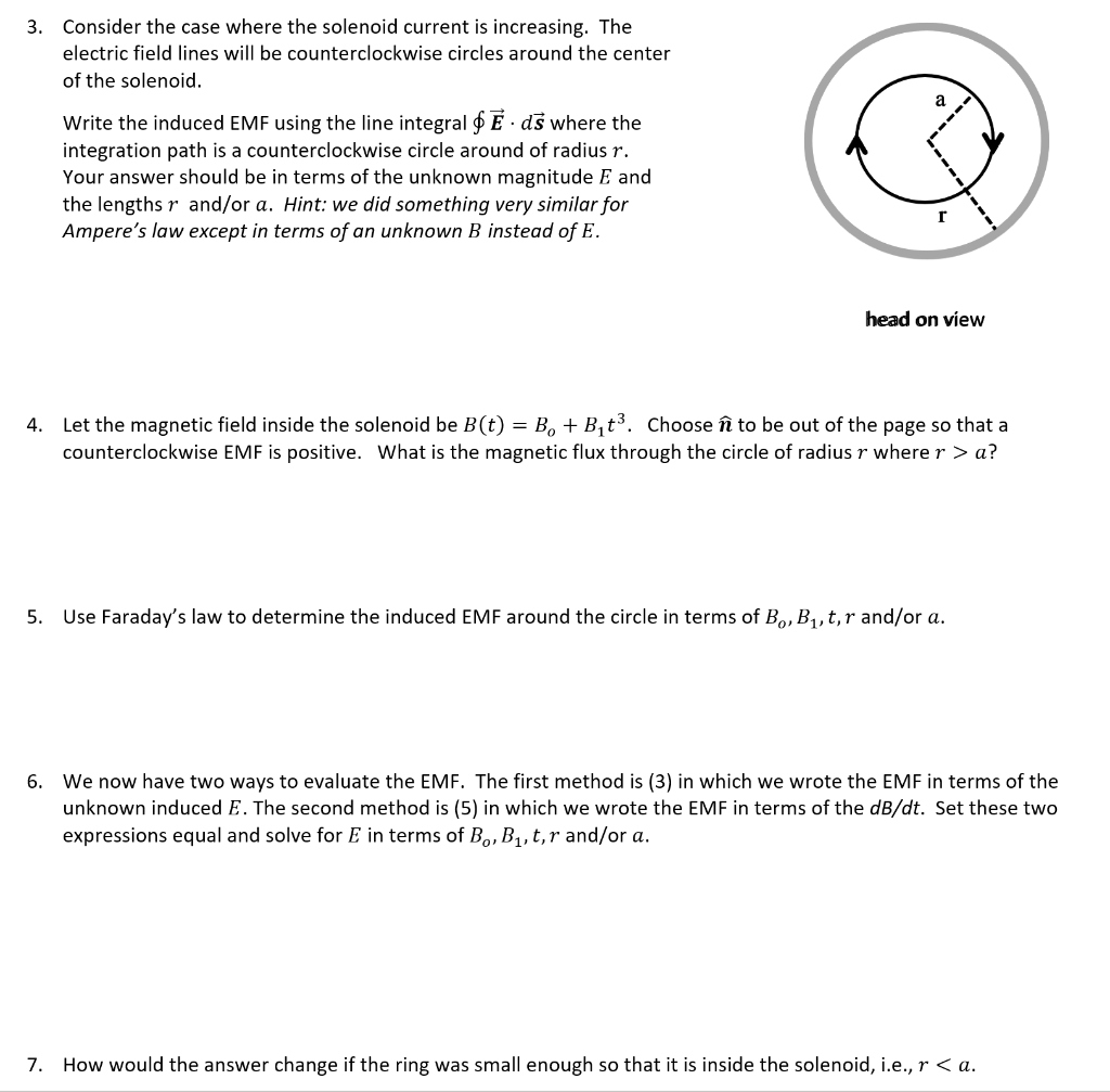 Solved 3. Consider the case where the solenoid current is | Chegg.com