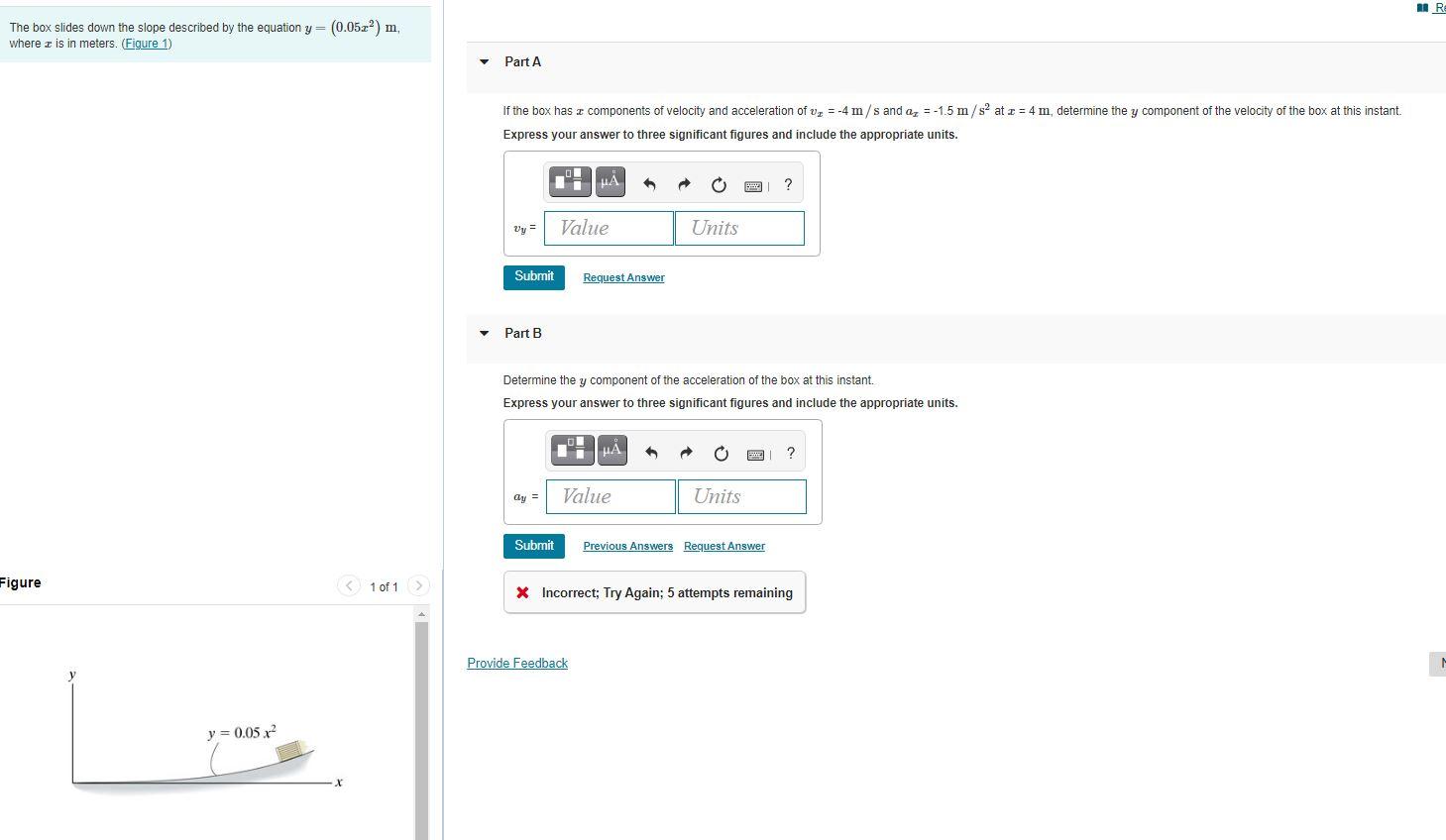 Solved The box slides down the slope described by the | Chegg.com