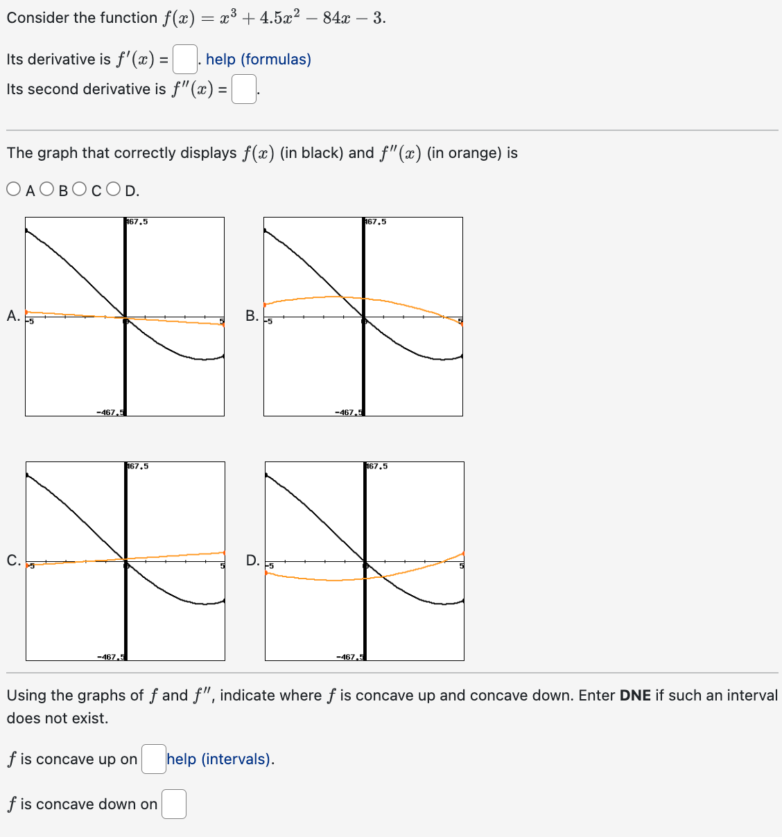 Solved Consider the function f(x)=x3+4.5x2−84x−3 Its | Chegg.com
