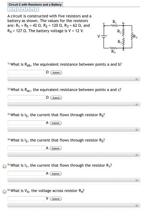 Solved Circuit 2 with Resistors and a Battery A circuit is | Chegg.com