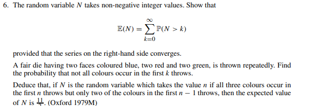 6 The Random Variable N Takes Non Negative Integer 3543