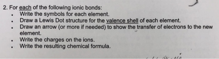 Solved 2. For each of the following ionic bonds: Write the | Chegg.com