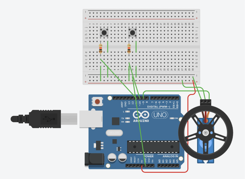 Solved Write a program that moves the servo motor in a | Chegg.com