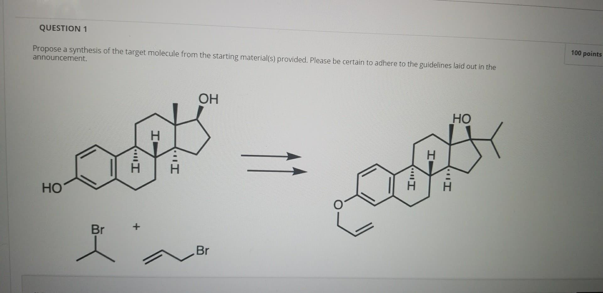 Solved QUESTION 1 Propose a synthesis of the target molecule | Chegg.com