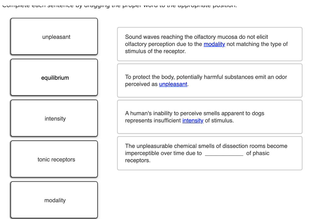 Solved Sound waves reaching the olfactory mucosa do not | Chegg.com