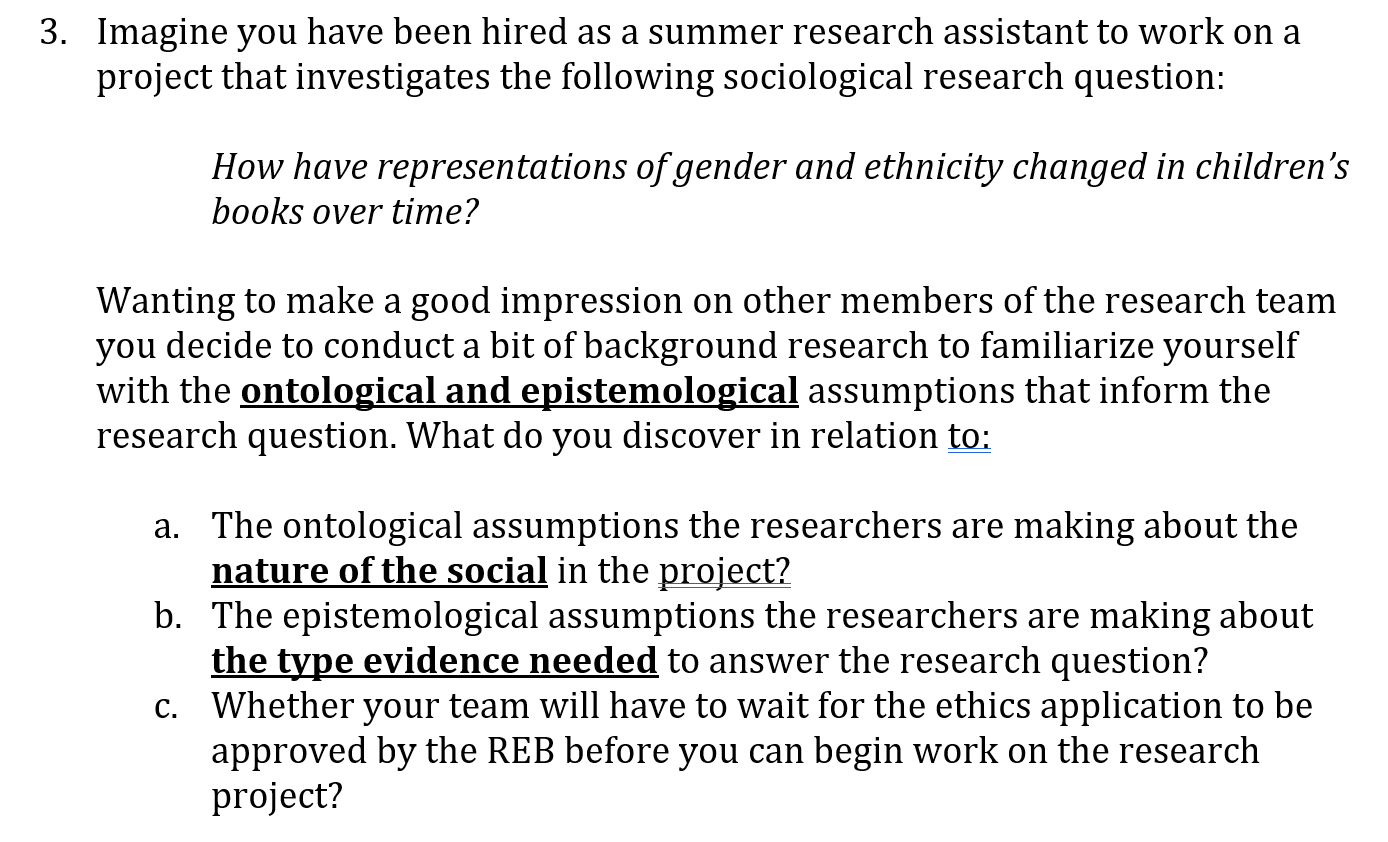 3. Imagine you have been hired as a summer research | Chegg.com