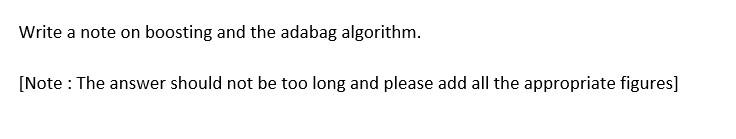 Solved Write a note on boosting and the adabag algorithm. | Chegg.com
