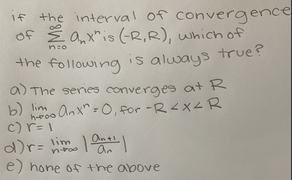 Solved If the interval of convergence of \sum _{n=0}^{\infty | Chegg.com
