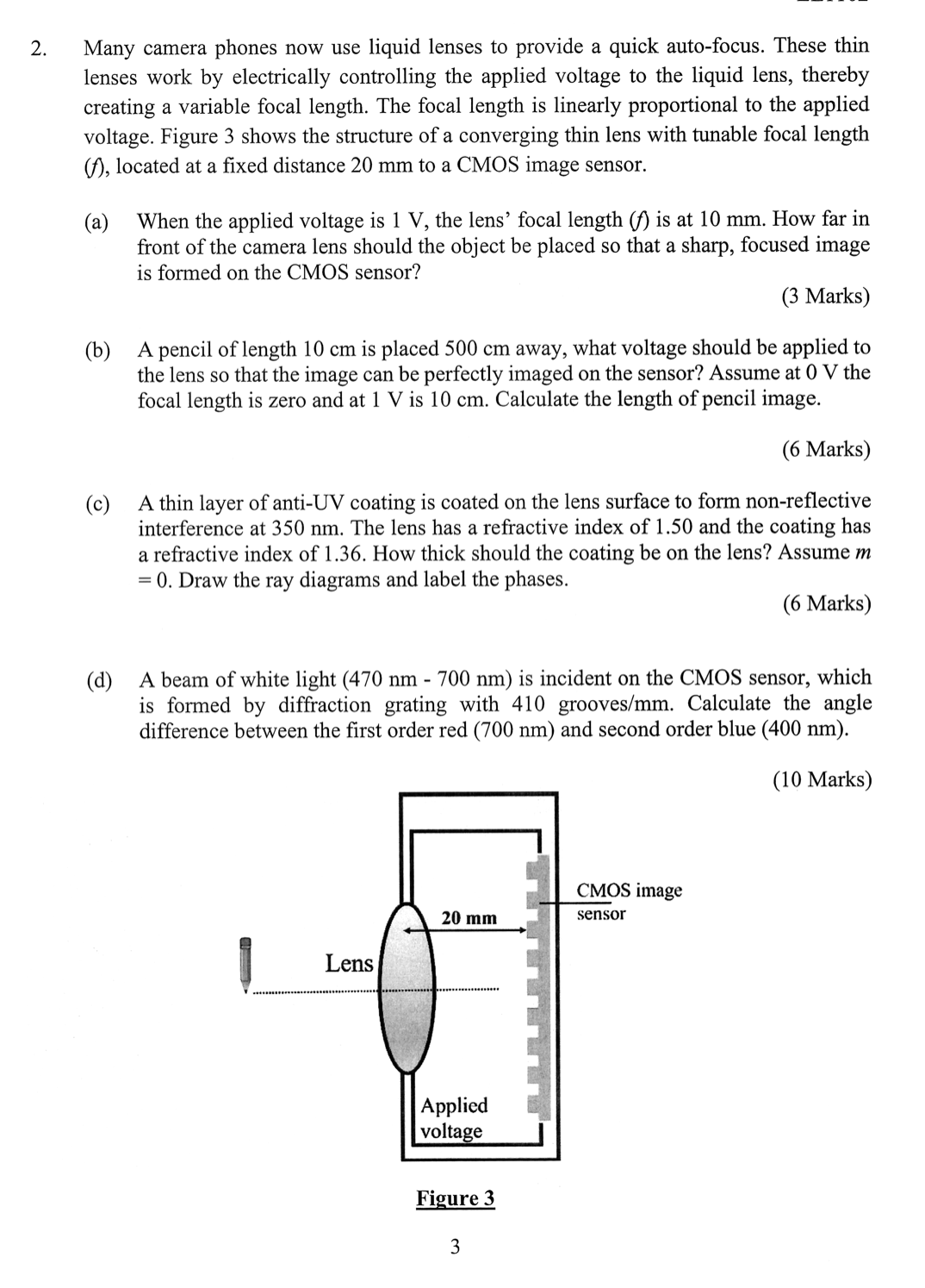Solved 2. ﻿Many camera phones now use liquid lenses to | Chegg.com