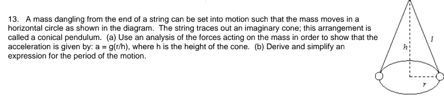 Solved 13. A mass dangling from the end of a string can be | Chegg.com