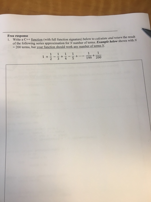 Solved Write a C++ function (with full function signature) | Chegg.com