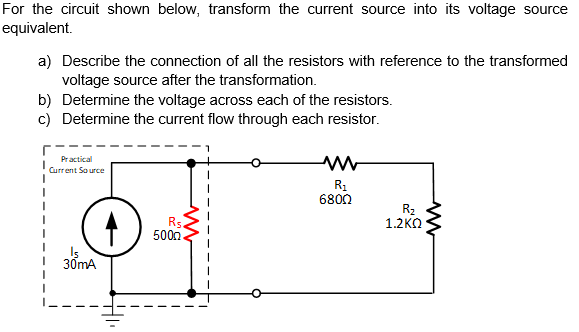 Solved For the circuit shown below, transform the current | Chegg.com