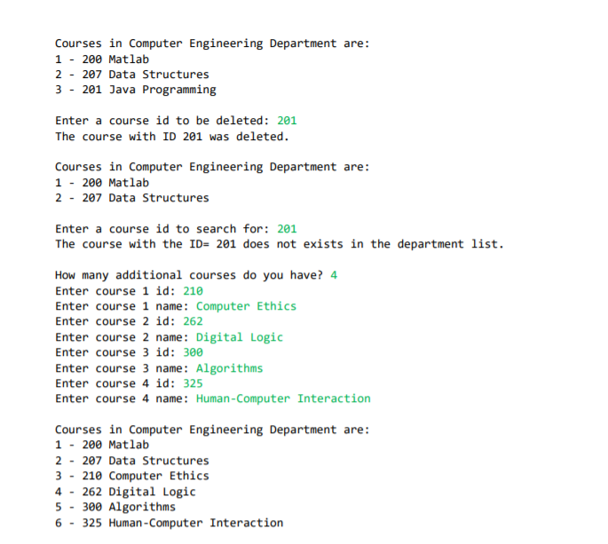 Solved 1. class Course that includes two instance variables: | Chegg.com