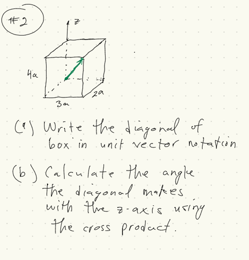 Solved #2 NA Ha . 29 3a (1) Write the diagonal of box. in | Chegg.com