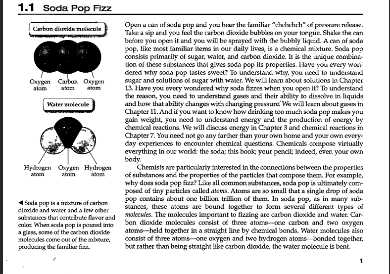 Solved 1.1 Soda Pop Fizz Soda pop is a mixture of carbon | Chegg.com