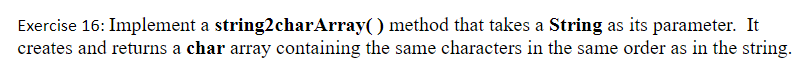 Solved Exercise 16 Implement A String2 Chararray Method