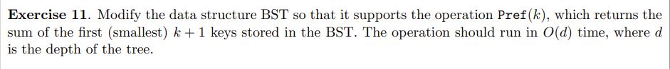 Solved Modify the data structure BST so that it supports the | Chegg.com