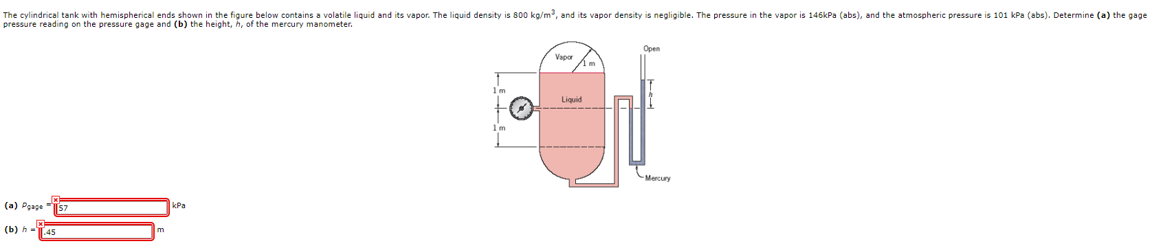 Solved The cylindrical tank with hemispherical ends shown in | Chegg.com