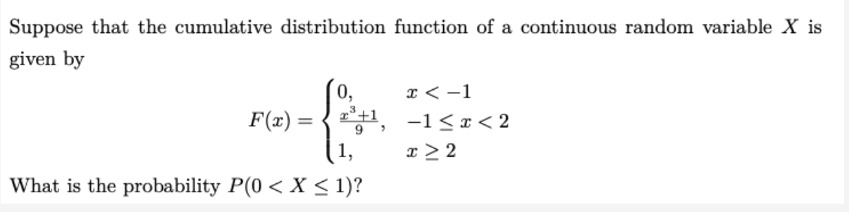 Solved Suppose that the cumulative distribution function of | Chegg.com