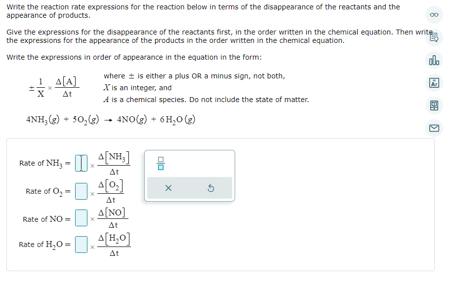 Solved Write the reaction rate expressions for the reaction | Chegg.com
