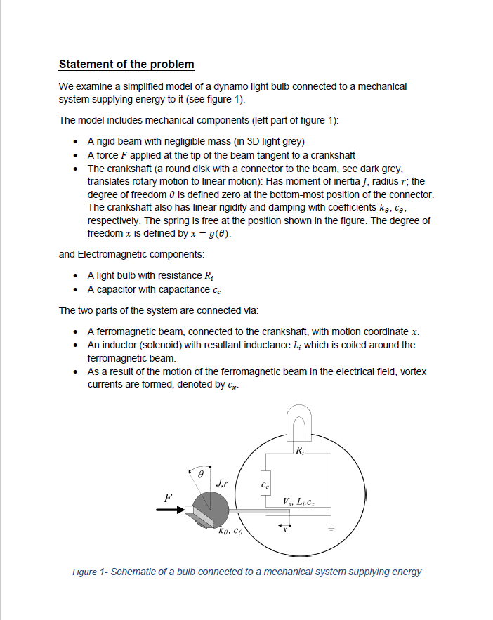 Statement of the problem We examine a simplified | Chegg.com