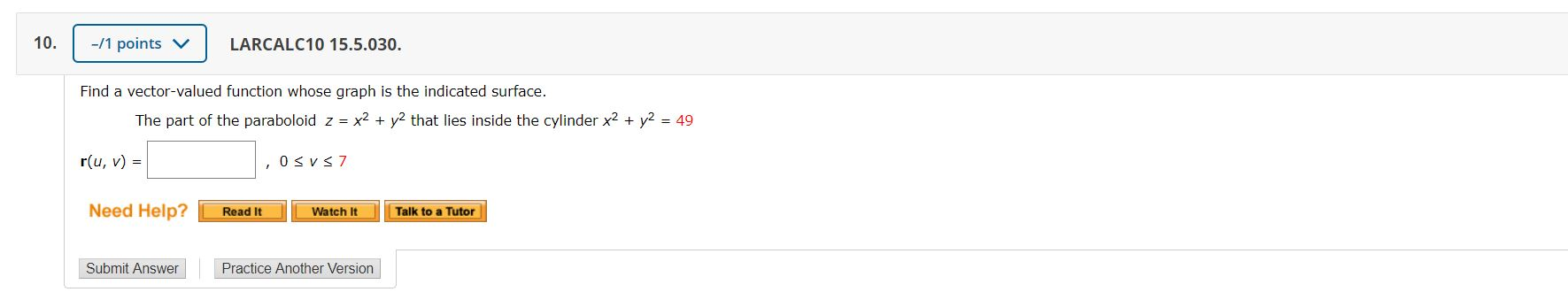 Solved Find a vector-valued function whose graph is the | Chegg.com