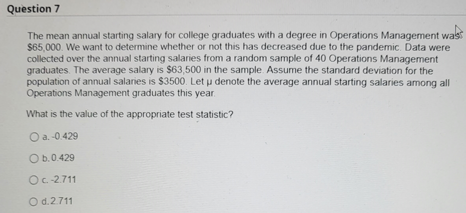 Solved The mean annual starting salary for college graduates | Chegg.com