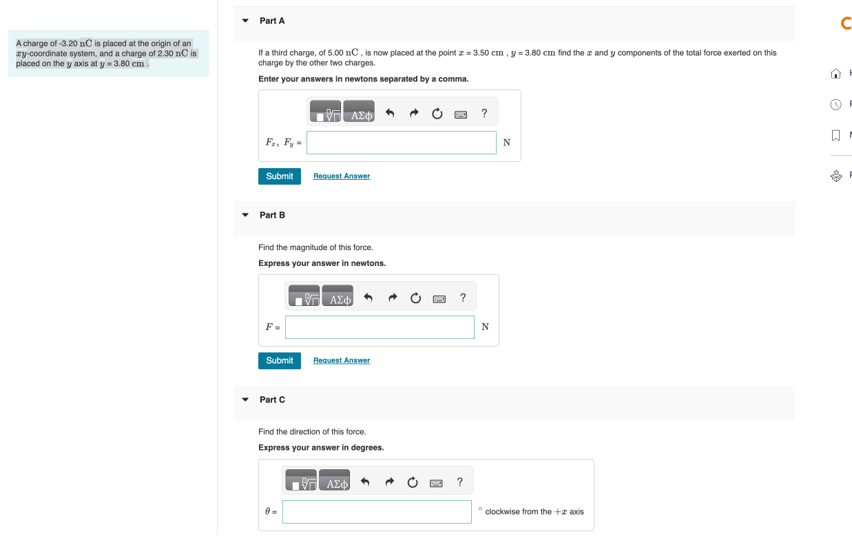 Solved A charge of -3.20 ﻿nC is placed at the origin of an | Chegg.com