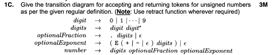 Solved 1C. Give the transition diagram for accepting and | Chegg.com
