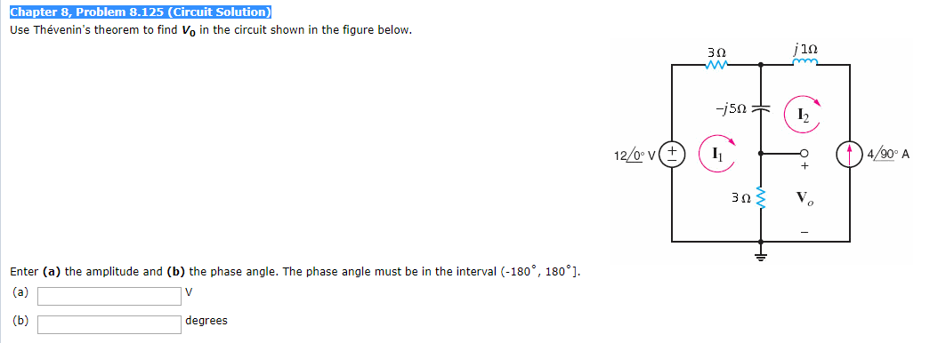 Solved Chapter 8, Problem 8.125 (Circuit Solution) Use | Chegg.com