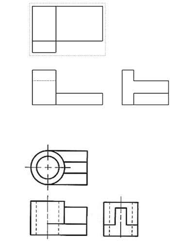Solved (40 pts) The three standard views of 7 objects are | Chegg.com