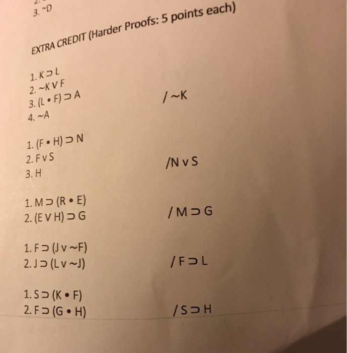 Solved 3 D TRA CREDIT (Harder Proofs: 5 points each) EX 2. | Chegg.com