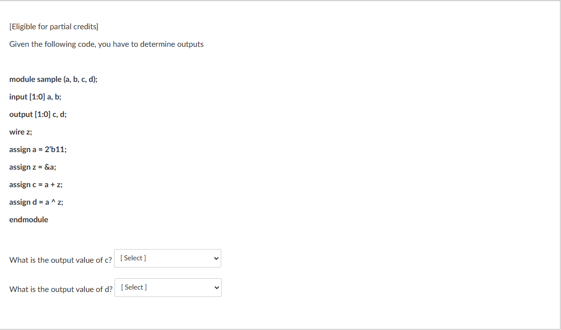 Solved [Eligible for partial credits] Given the following | Chegg.com