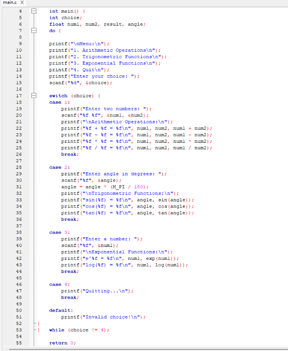 Solved Make a flowchart based on the C language coding | Chegg.com
