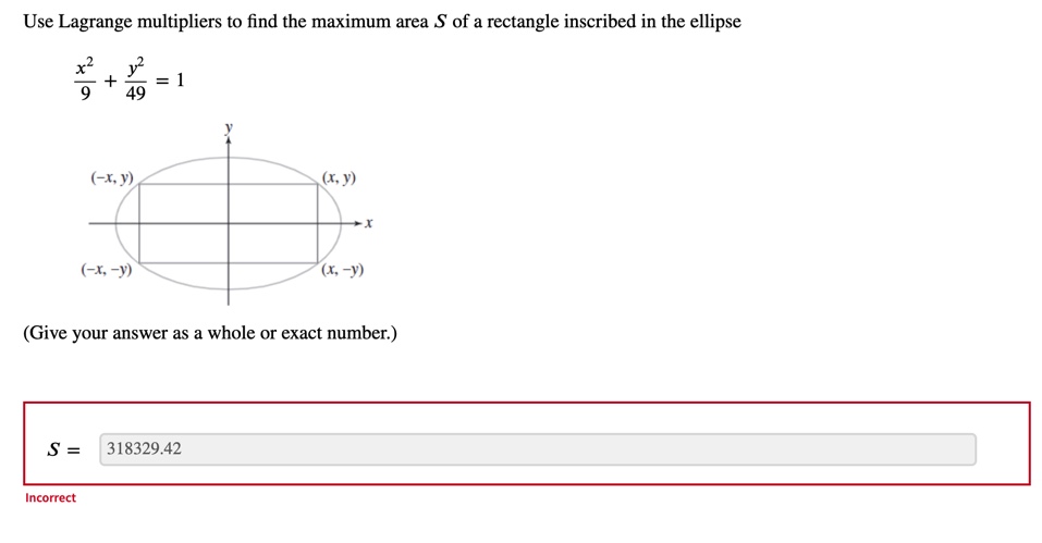 Solved Use Lagrange multipliers to find the maximum area \\( | Chegg.com