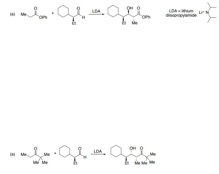 Solved Он о LDA, a oni LDA = lithium diisopropylamide Li+ N | Chegg.com