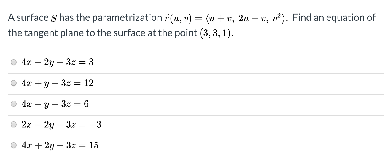 Solved A Surface S Has The Parametrization ř U V U V