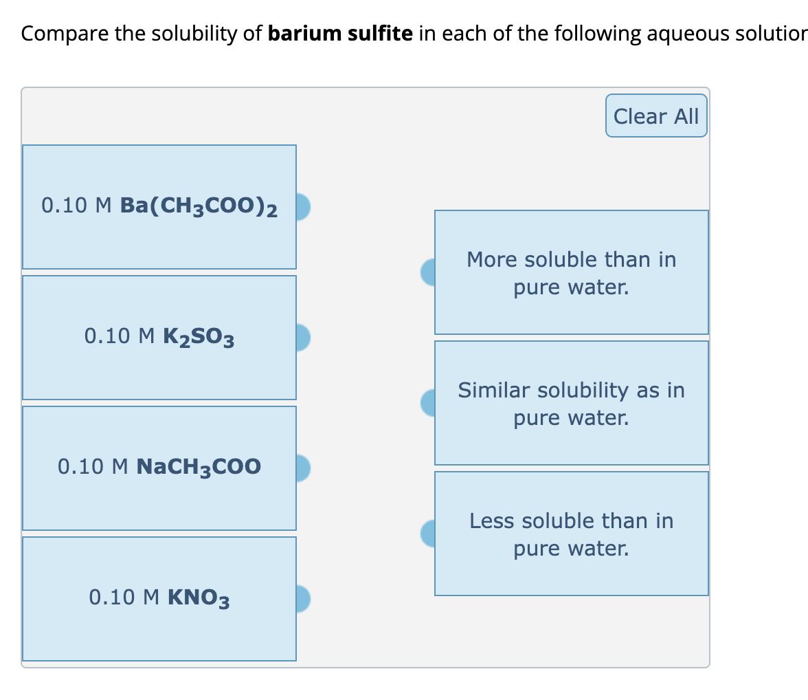 Solved Compare the solubility of barium sulfite in each of | Chegg.com