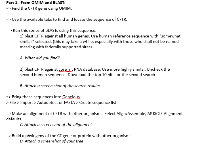 Solved Need help with Bioinformatics please. Part I and part | Chegg.com