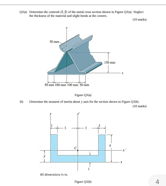 Solved 03(a) Determine the centroid (x,y) of the metal cross | Chegg.com