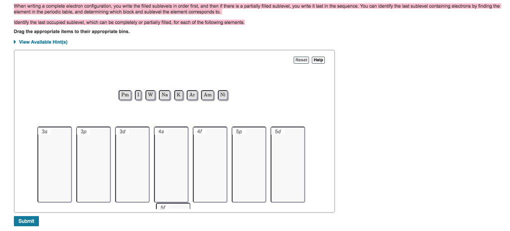 Solved When Writing A Complete Electron Configuration You