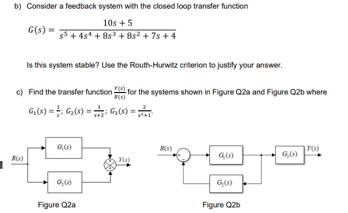 Solved b) Consider a feedback system with the closed loop | Chegg.com