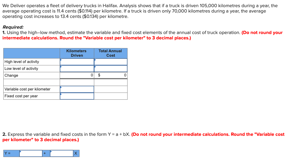 Solved We Deliver operates a fleet of delivery trucks in | Chegg.com